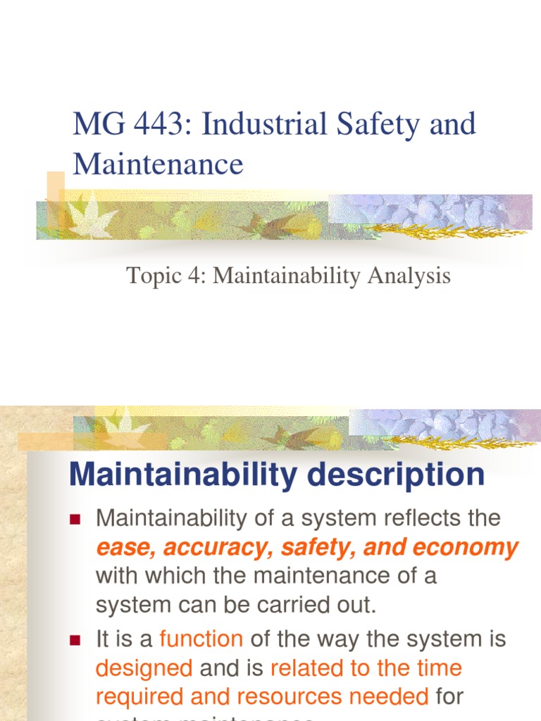 IE 443 - LECTURE 4 Maintainability | PDF | Systems Engineering ...