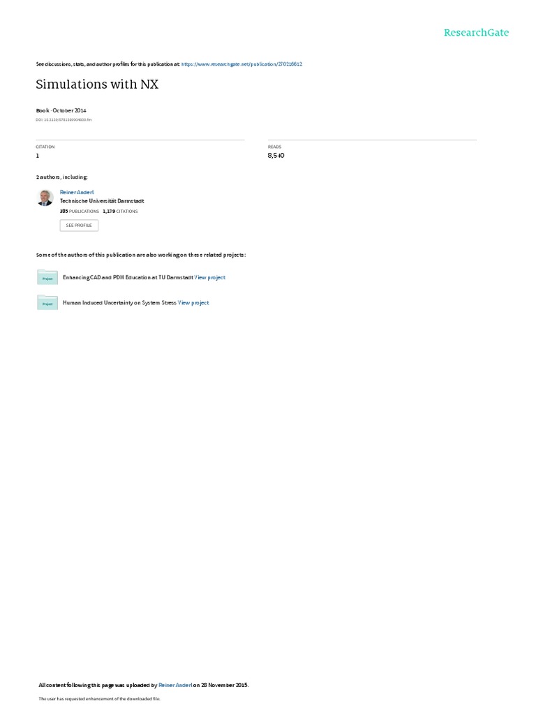 Simulations With NX | PDF | Finite Element Method | Physics
