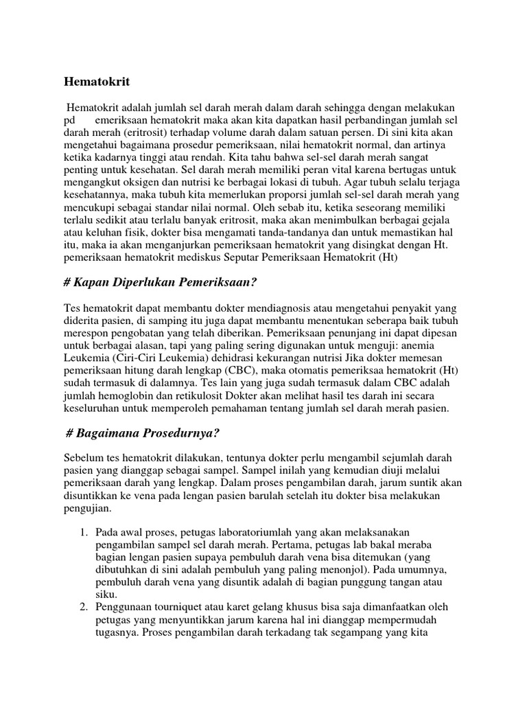 Hematokrit | PDF