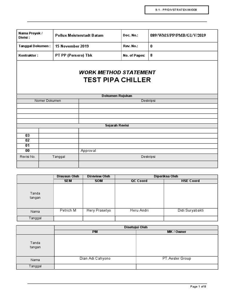 Metode Tes Pipa Chiller | PDF