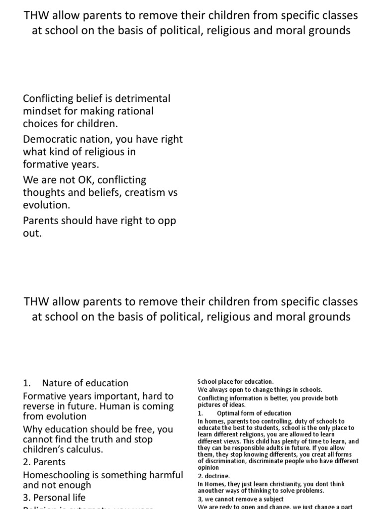 Conflicting Views: Should Parents Be Allowed to Remove Children from ...