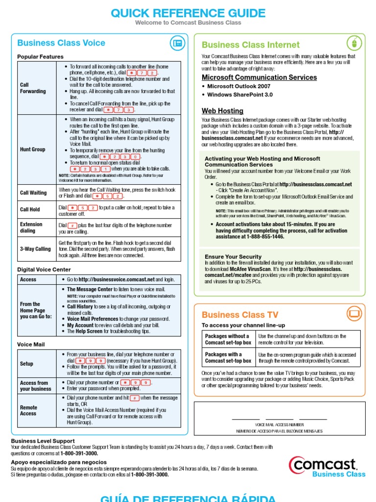 Comcast Phone Quick - Reference | PDF | Microsoft | Information And ...