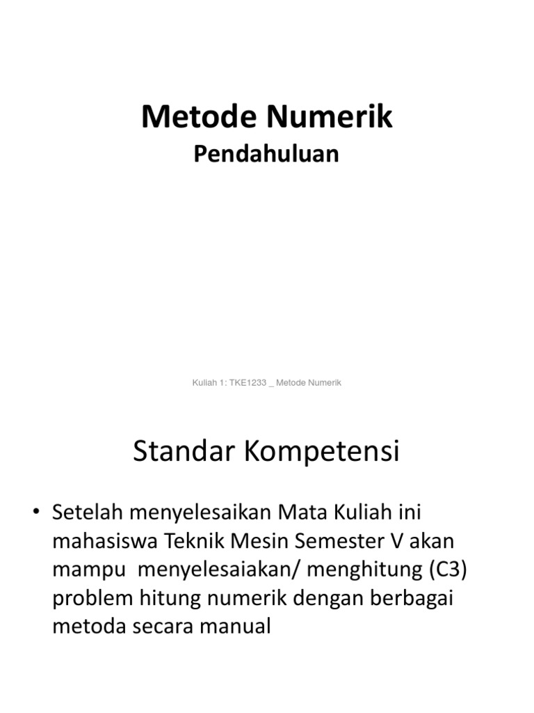 Metode Numerik untuk Teknik Mesin | PDF | Metode & Bahan Ajar