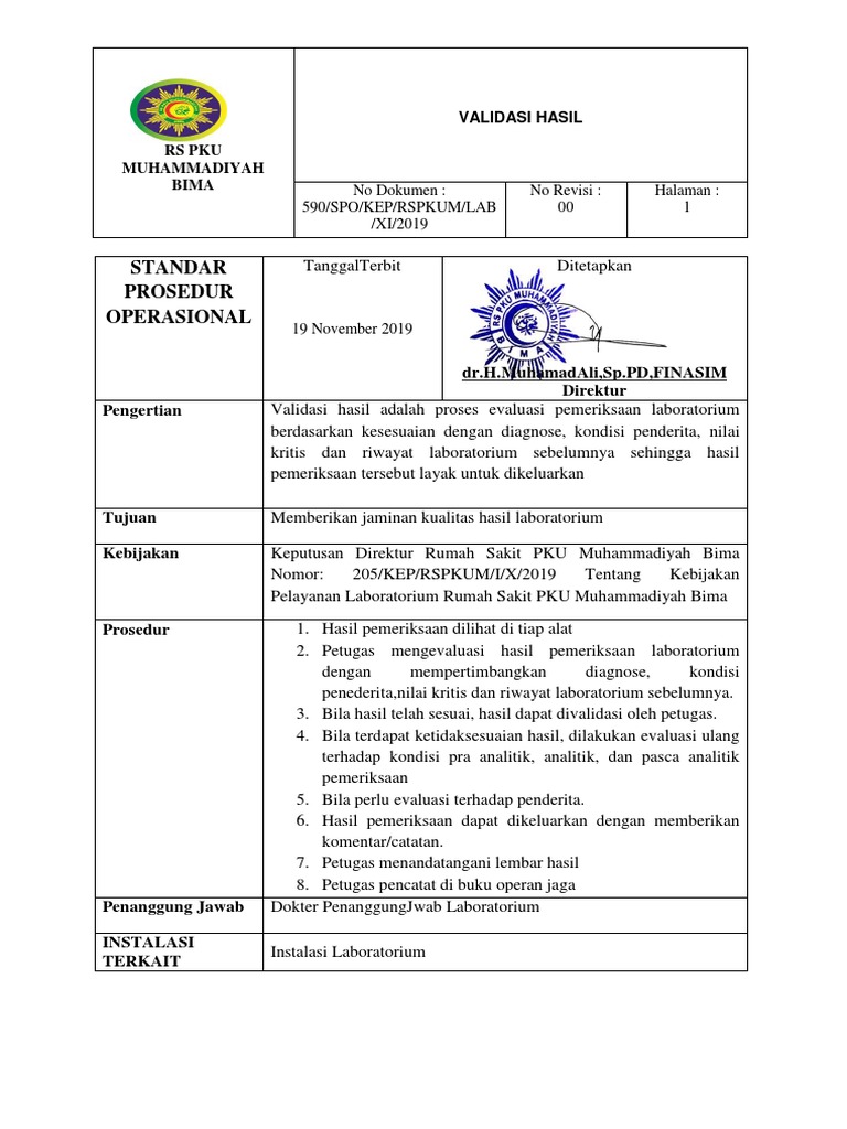 Spo Validasi Hasil | PDF
