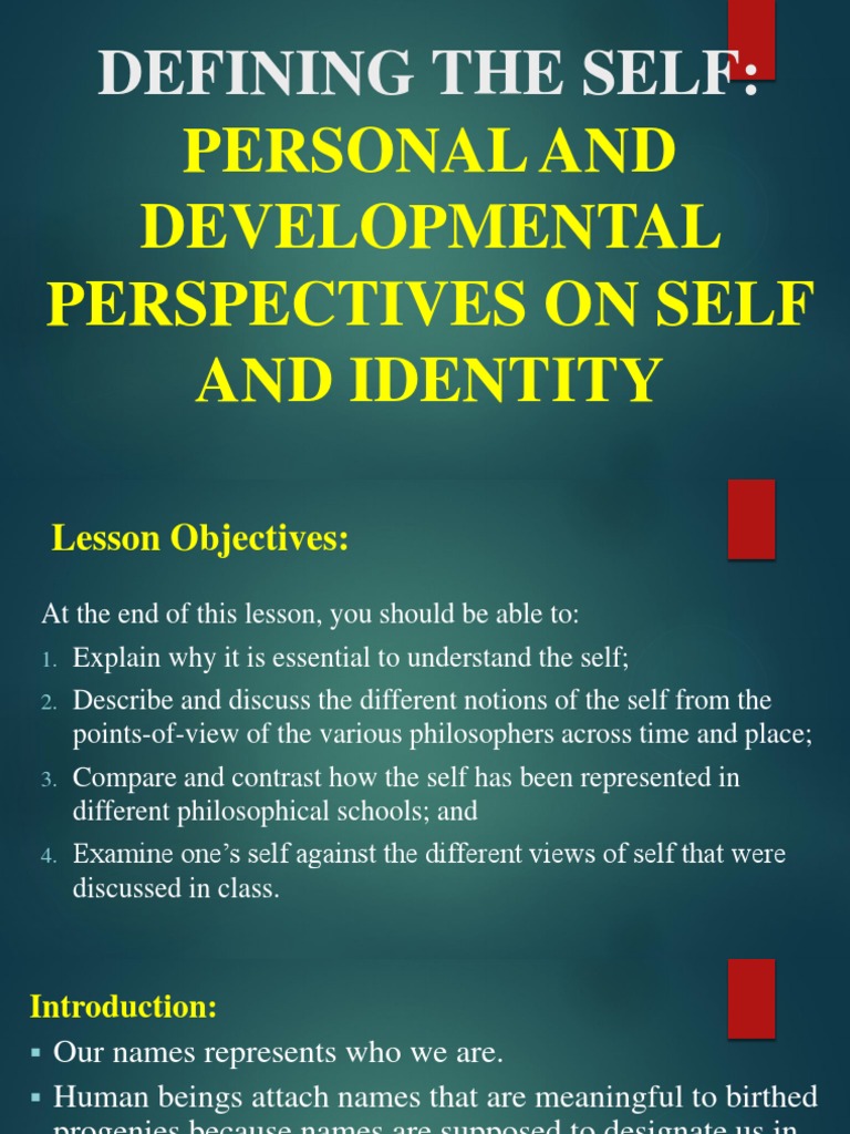 Defining The Self | PDF | Philosophy Of Self | Idea