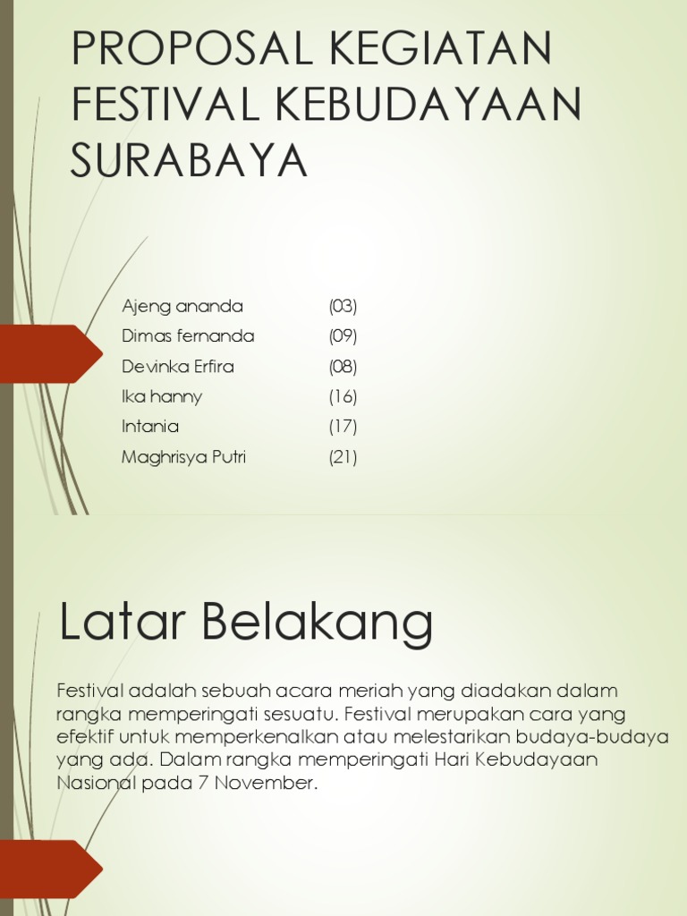 Proposal Kegiatan Festival Kebudayaan Surabaya | PDF