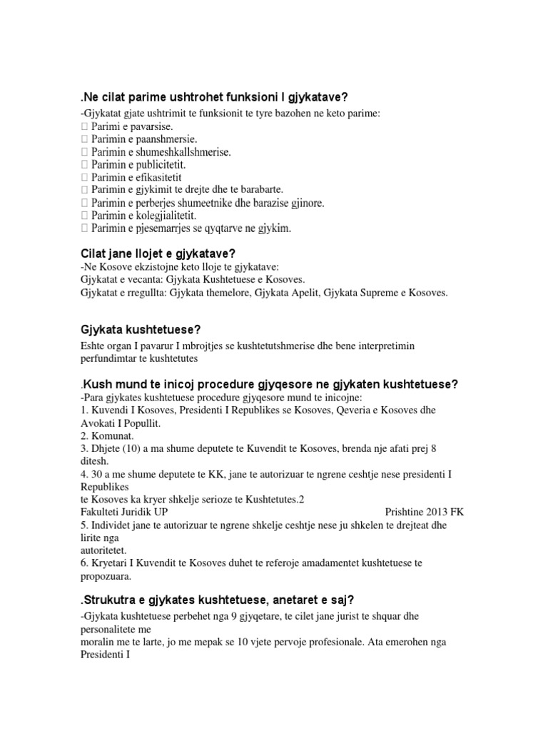 Bazat e Sistemit Gjyqesor | PDF