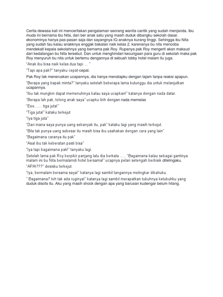 Cerita Dewasa Kali Ini Menceritakan Pengalaman Seorang Wanita Cantik Yang Sudah Menjanda | PDF