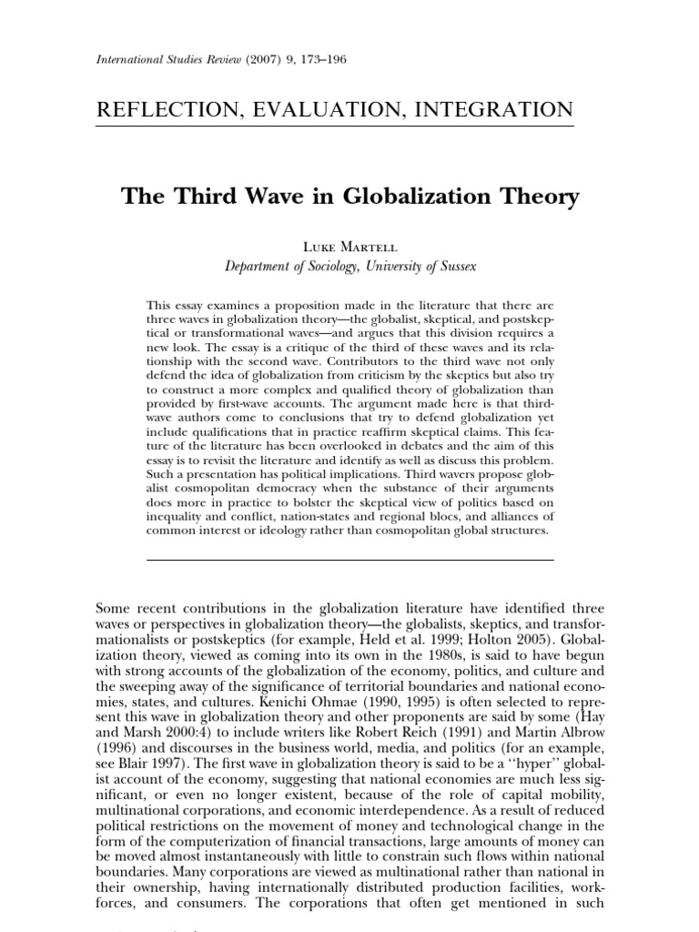 The Third Wave in Globalization Theory | PDF | Nation State ...