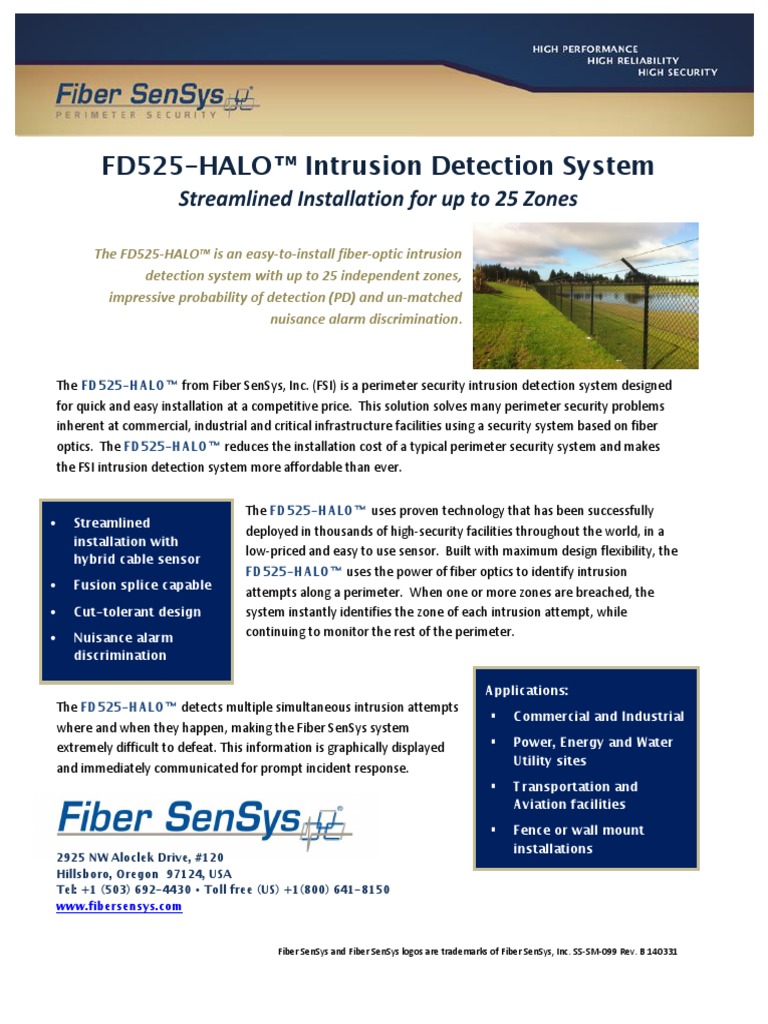 Optex Fsi Fibre Halo 525 Datasheet v2 | PDF | Optical Fiber | Security ...