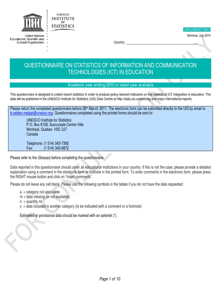 ICT Questionnaire EN PDF | PDF | Internet Access | Educational Technology