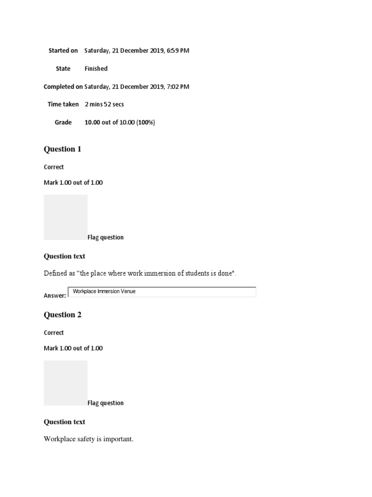 Work Immersion Week 1-20 and Graded Items For College Success | PDF ...