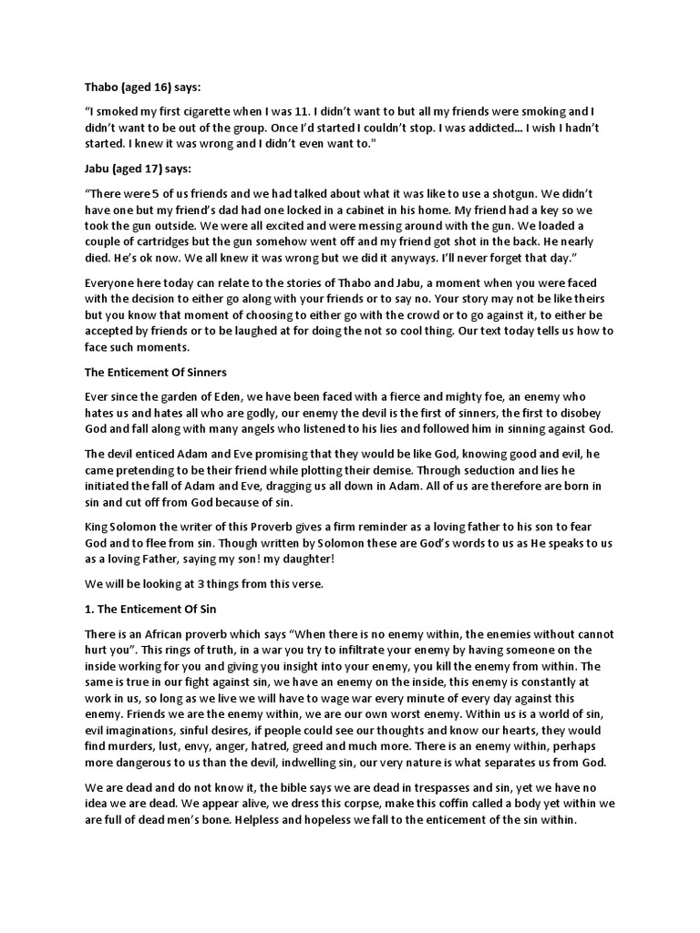 The Enticement of Sinners | PDF | Seven Deadly Sins | Christianity