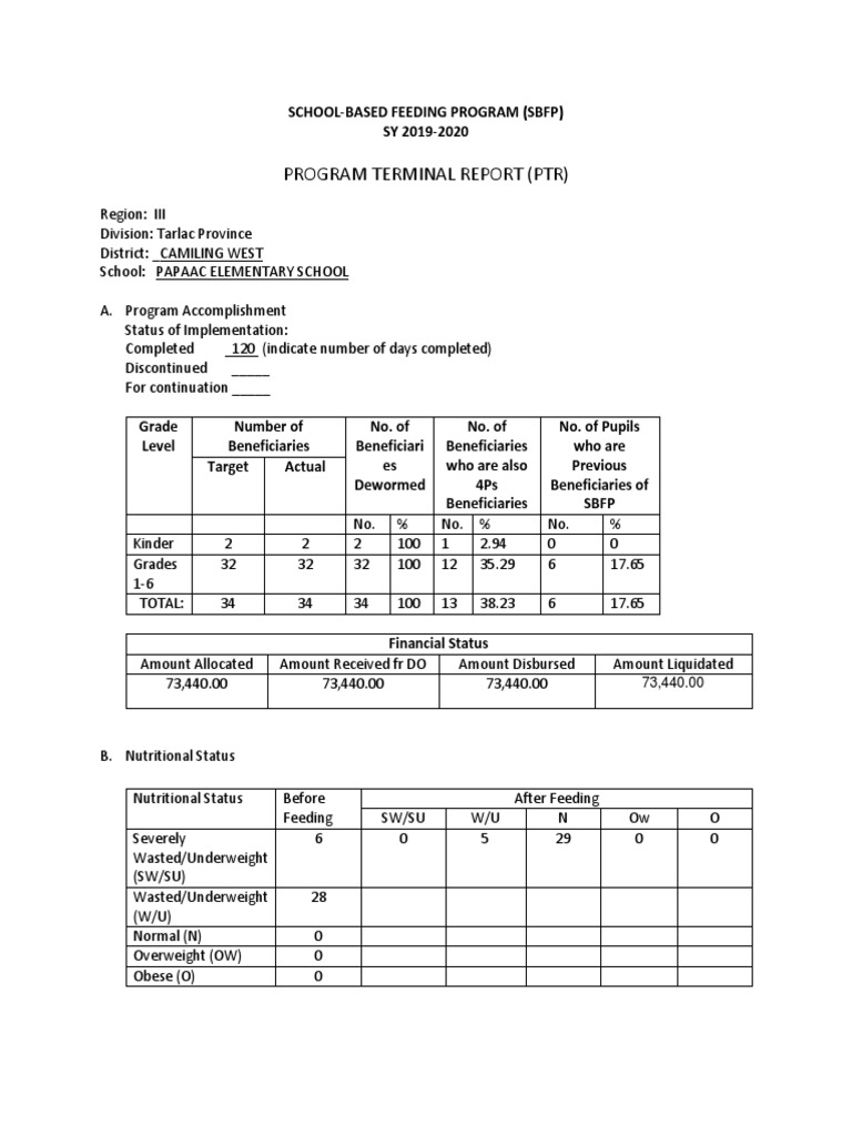 SBFP-Form-5 - PAPAAC | Download Free PDF | Eating Behaviors Of Humans ...