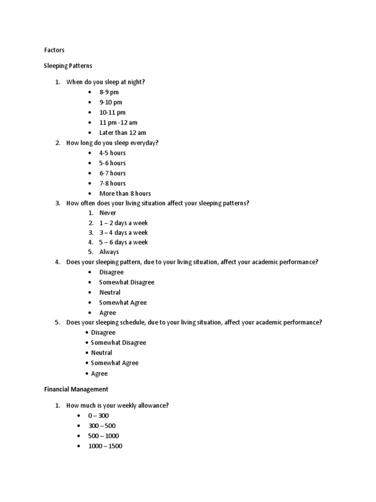 Questionnaire For Thesis Boarding and Non-Boarding | PDF | Extraversion ...