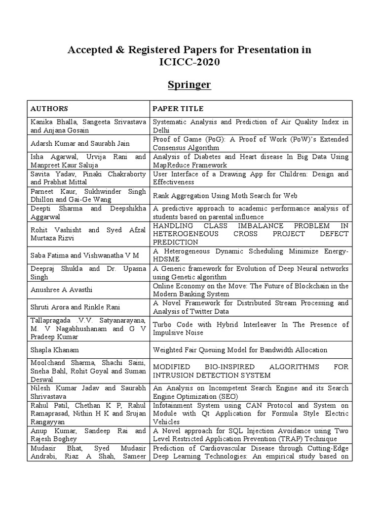Accepted Papers PDF | PDF | Internet Of Things | Machine Learning