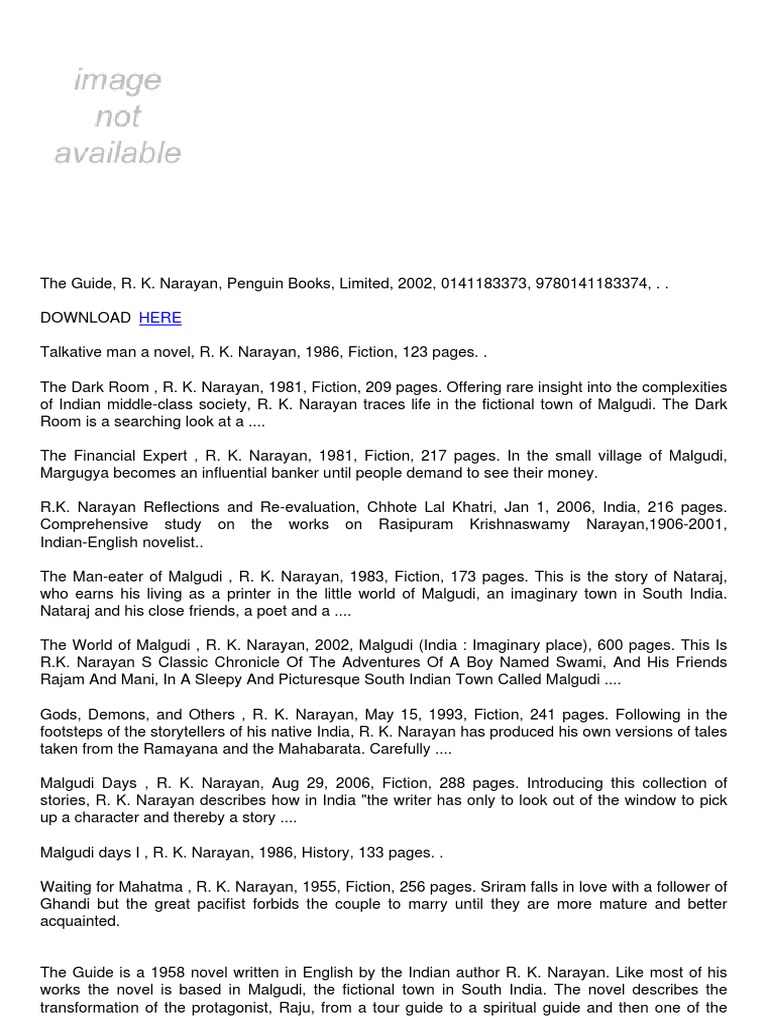 The Guide R K Narayan Penguin Books Eduln - 59d5b2211723dd007d18dc8f | PDF