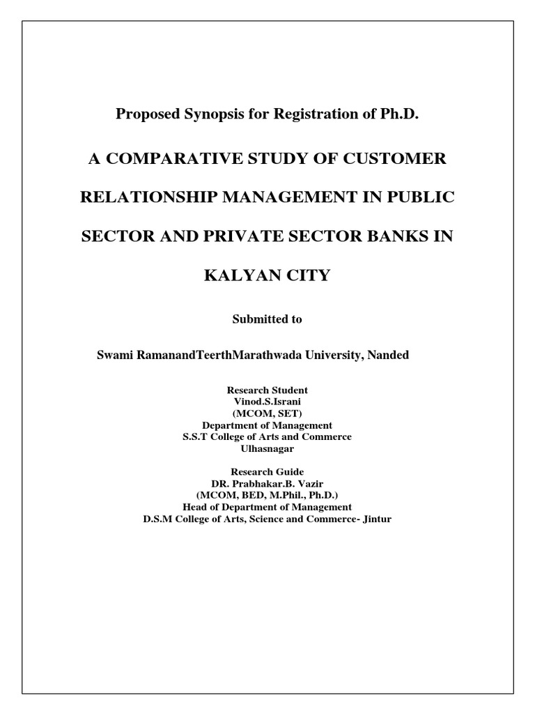 A Comparative Study | PDF | Customer Relationship Management | Banks