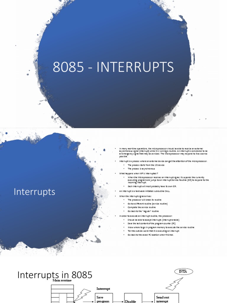 8085 Interrupts | PDF | Central Processing Unit | Subroutine