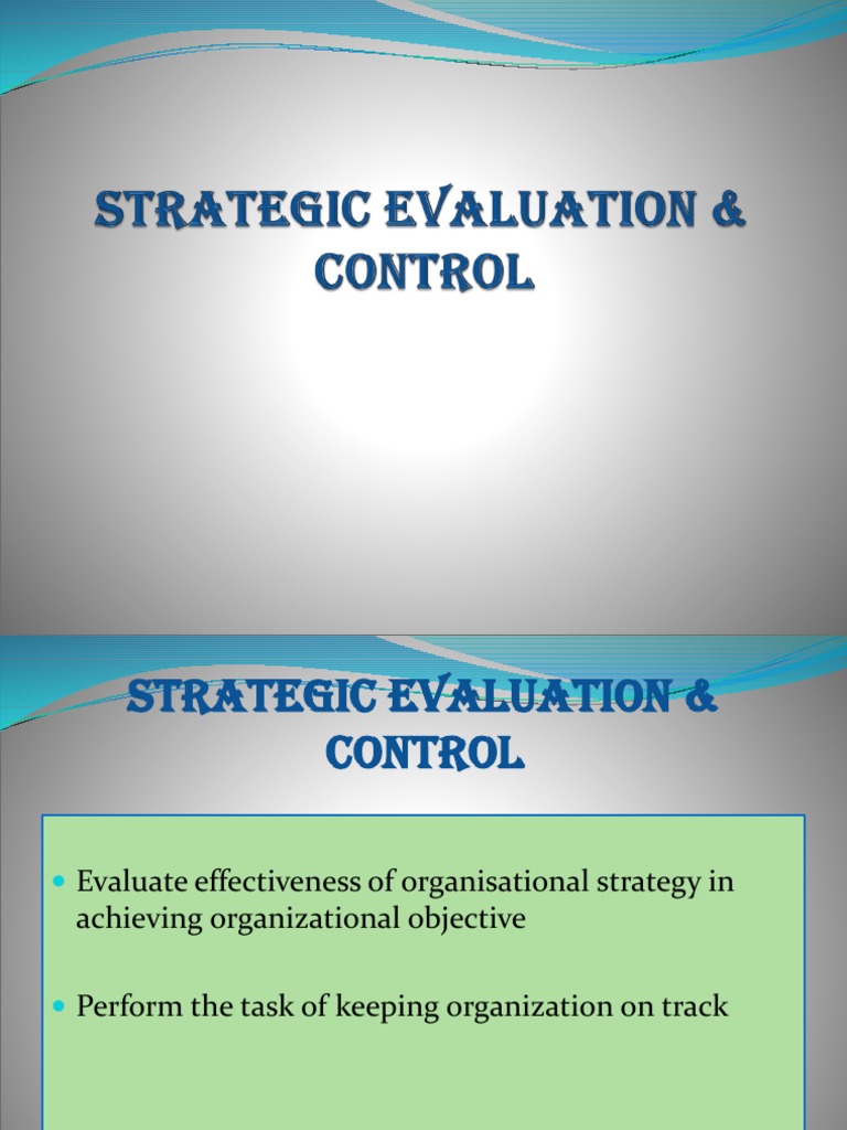 Presentation On Strategy Control and Operational Control | PDF ...