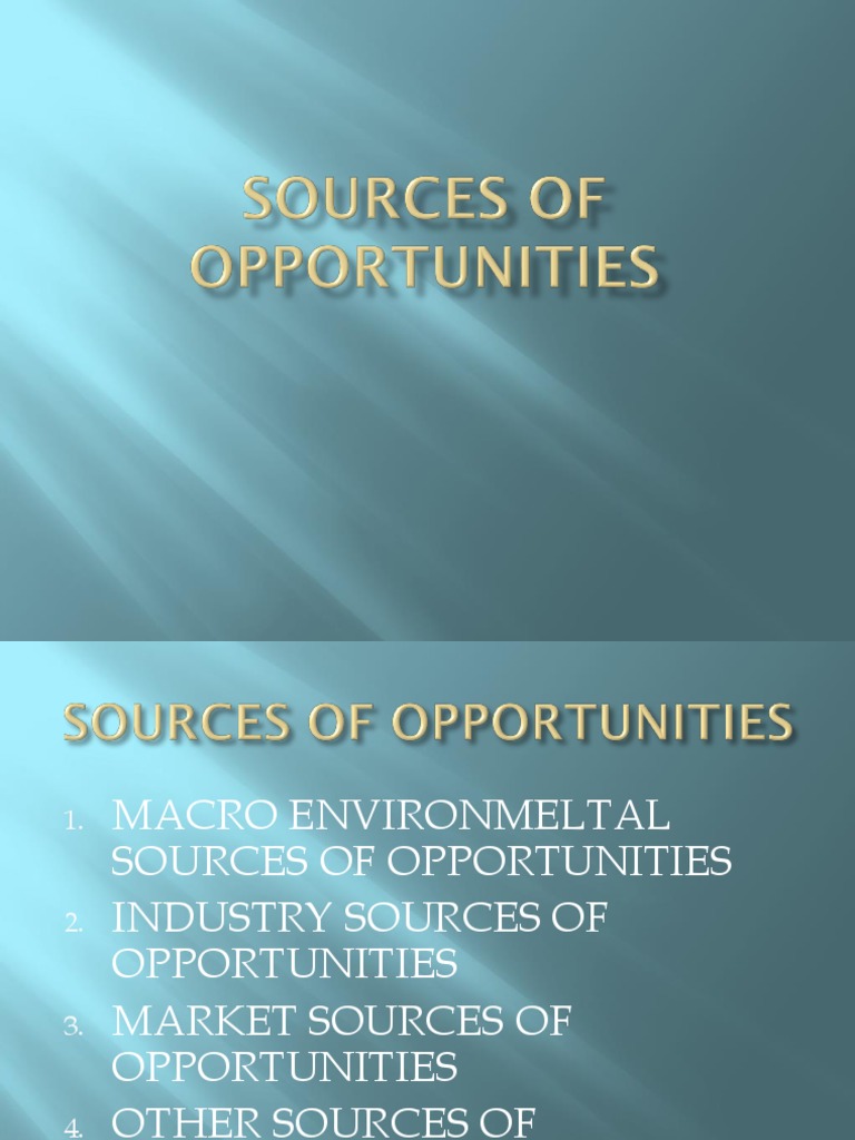 2.chapter 2-Sources of Opportunities | PDF
