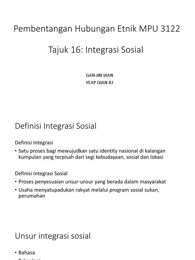Pembentangan Hubungan Etnik MPU 3122 | PDF