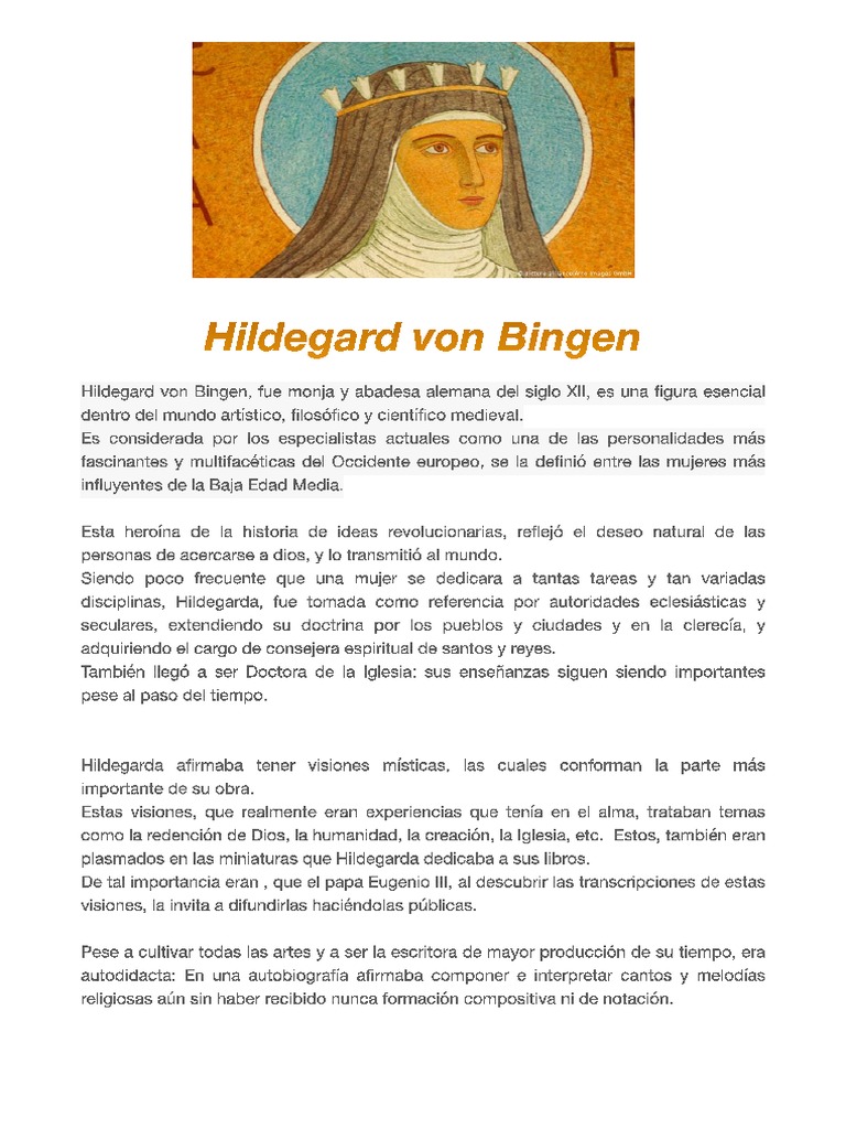 Hildegarda de Bingen: Música y Visiones | PDF | Science | Ciencia ...