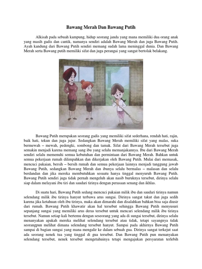 Cerita Rakyat Bawang Merah Dan Bawang Putih | PDF | Fiksi Misteri ...