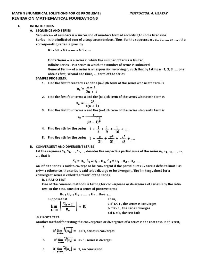 Math5 Lec1 | PDF | Series (Mathematics) | Sequence
