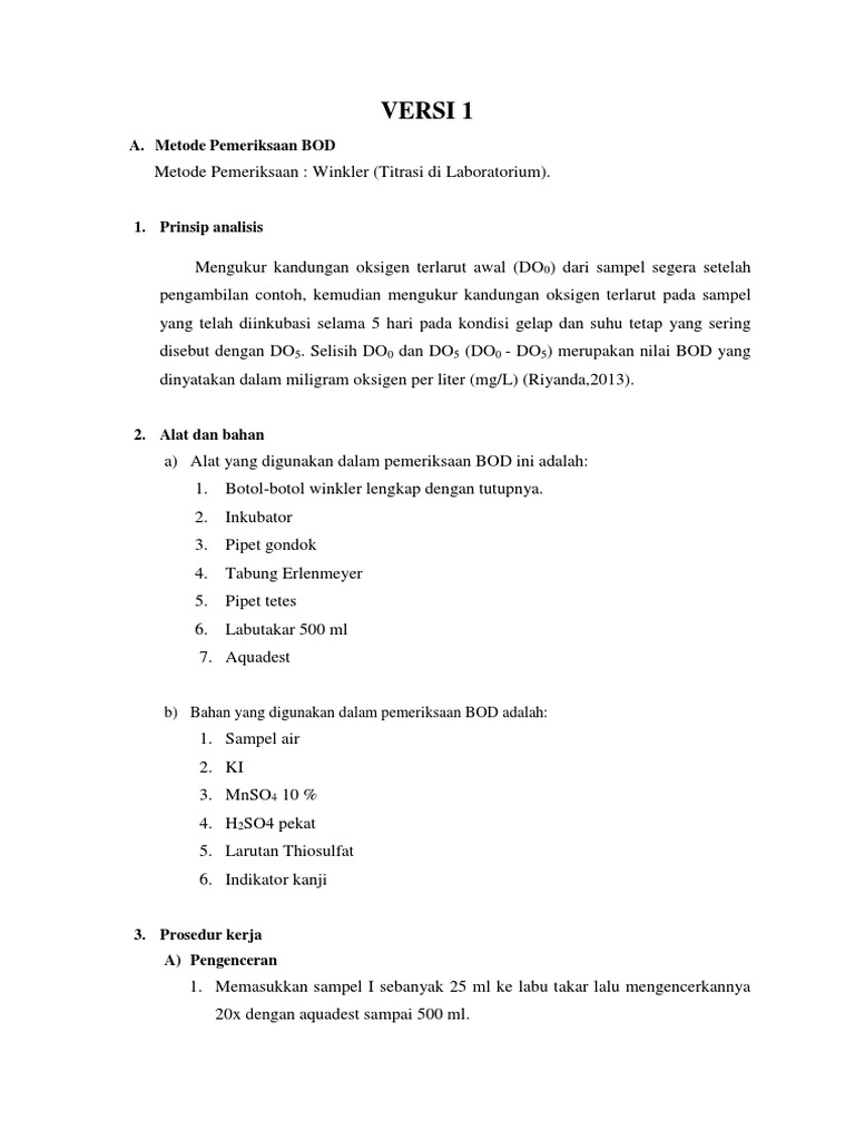 Metode BOD DAN COD | PDF