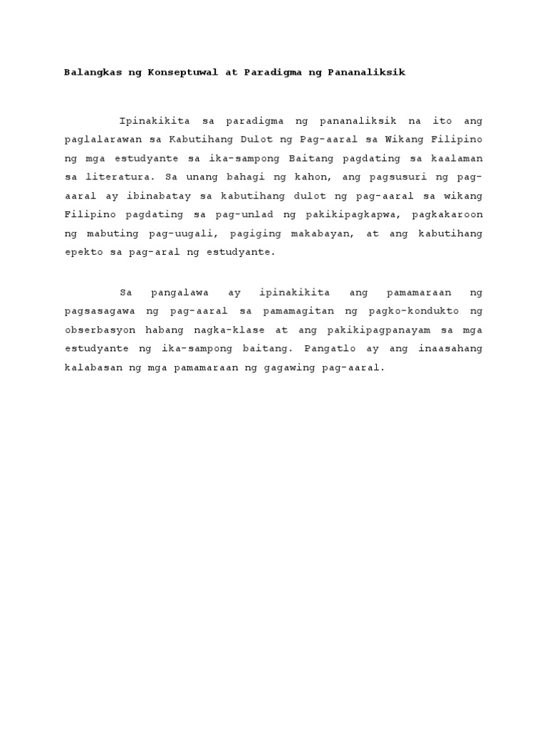 Pananaliksik (Paradigma at Konseptuwal) | PDF