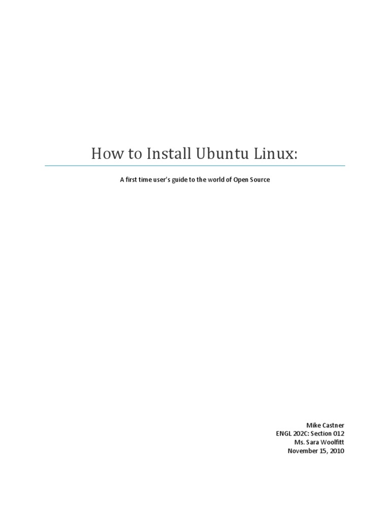How To Install Ubuntu Linux:: A First Time User's Guide To The World of ...