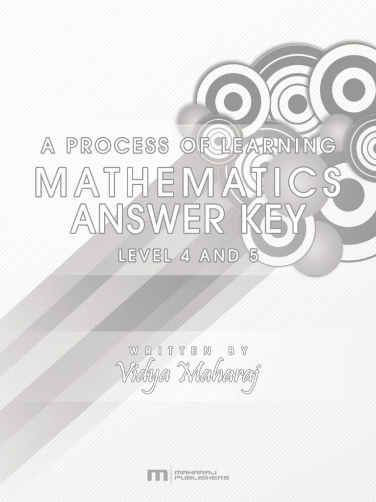 A Process of Learning Mathematics - Level 4 5 - Answer Key | PDF ...