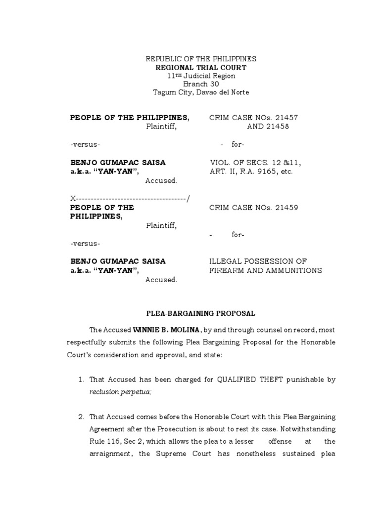 Plea Bargaining Proposal | PDF | Plea | Plea Bargain