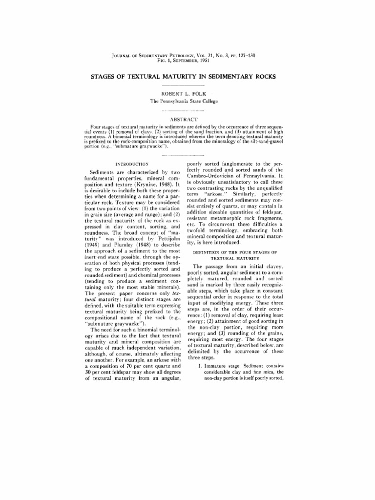 Textural Maturity PDF | PDF | Sandstone | Sedimentary Rock