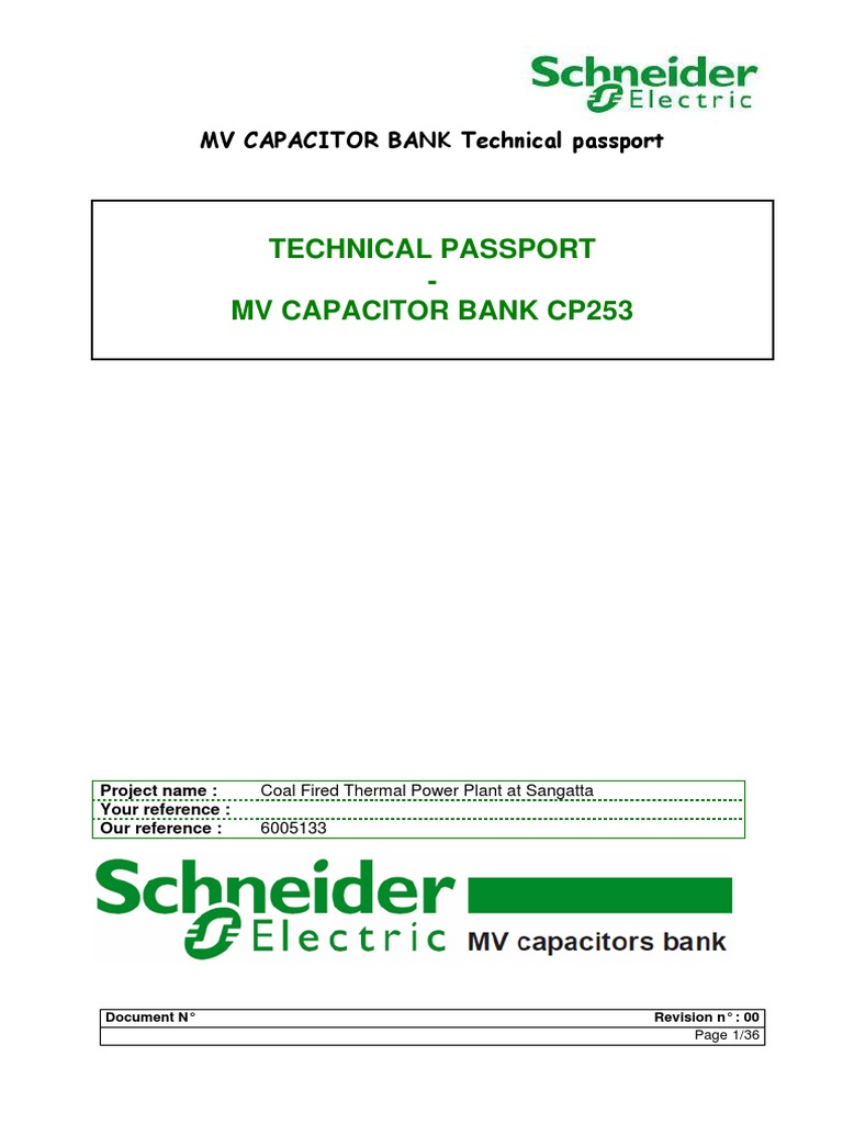 MV Capacitor Bank Technical Passport | PDF | Capacitor | Insulator ...