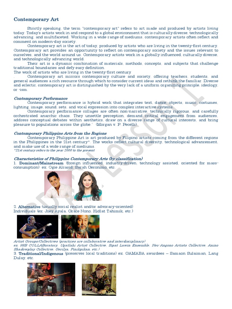 CPAR Lesson 1 | Download Free PDF | Contemporary Art | Aesthetics