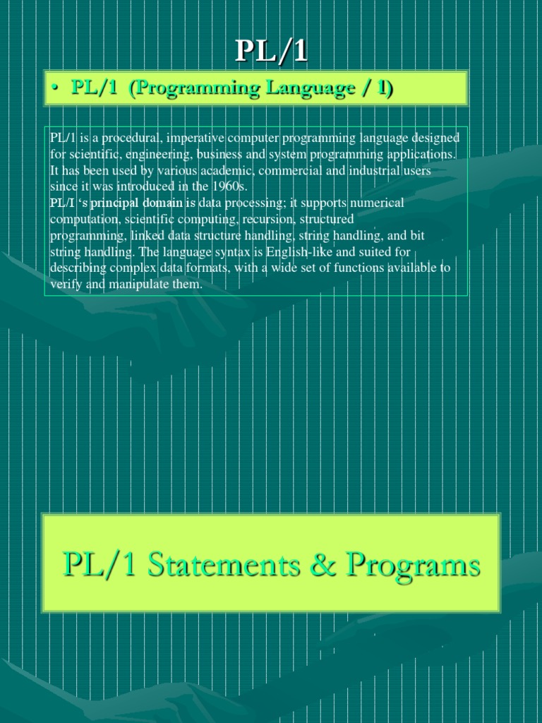 PL-1 - Cobol Learning Mainframe | PDF | Parameter (Computer Programming ...