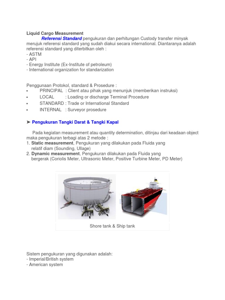 Liquid Cargo Measurement | PDF