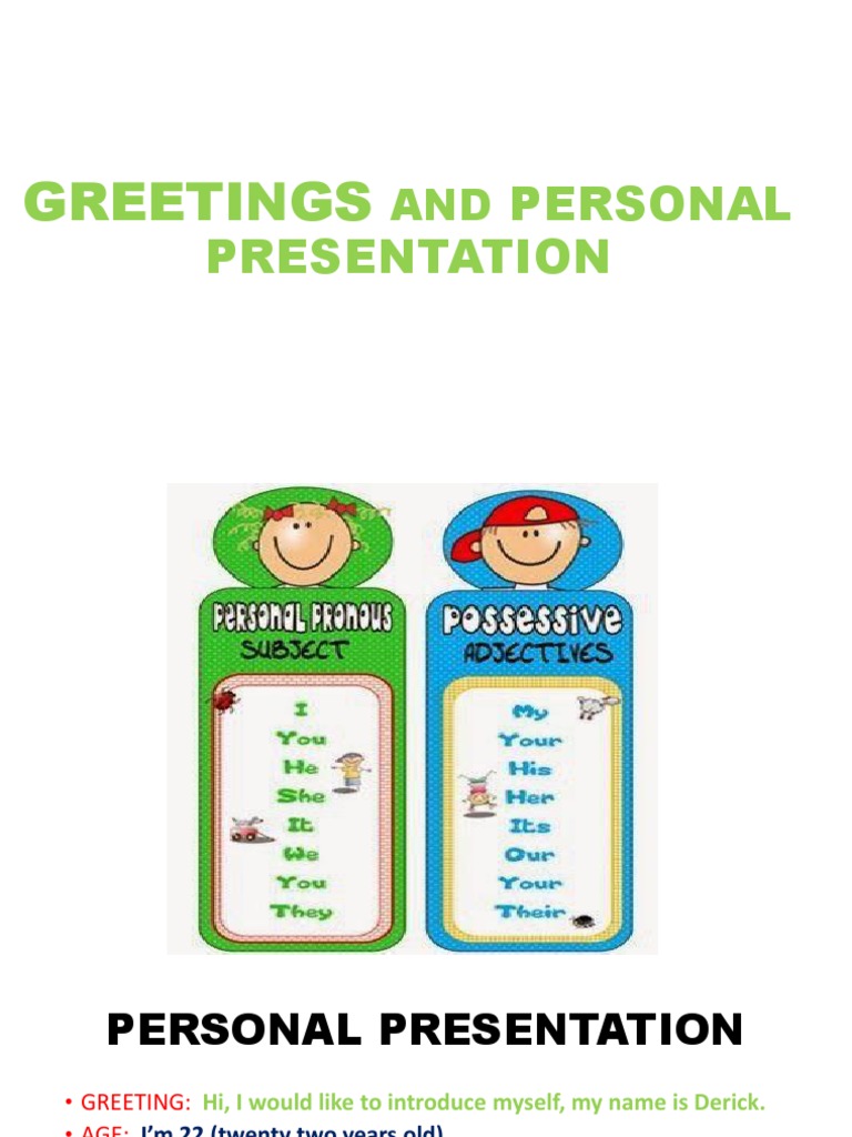 Greetings and Personal Presentation A1 Kids | PDF