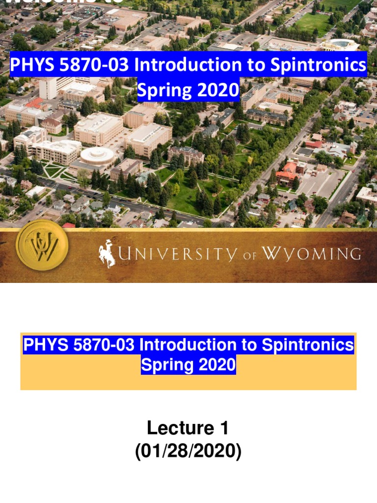 2020 - Introduction To Spintronics - L1 | PDF | Spin (Physics) | Modern ...