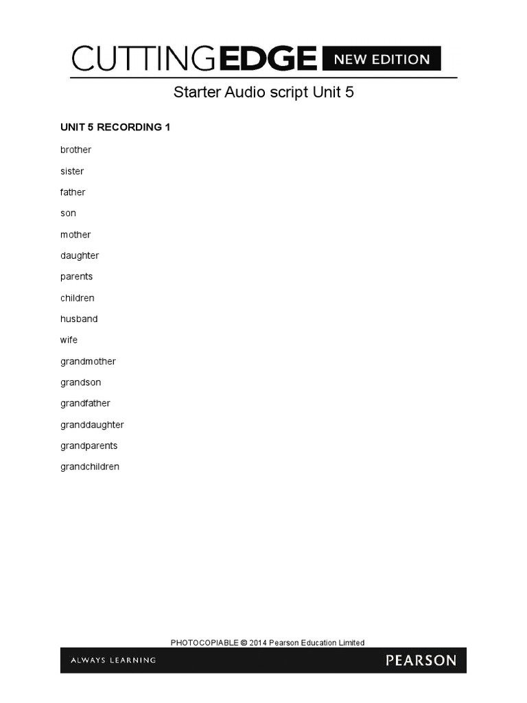 Cutting Edge Starter Scripts | PDF