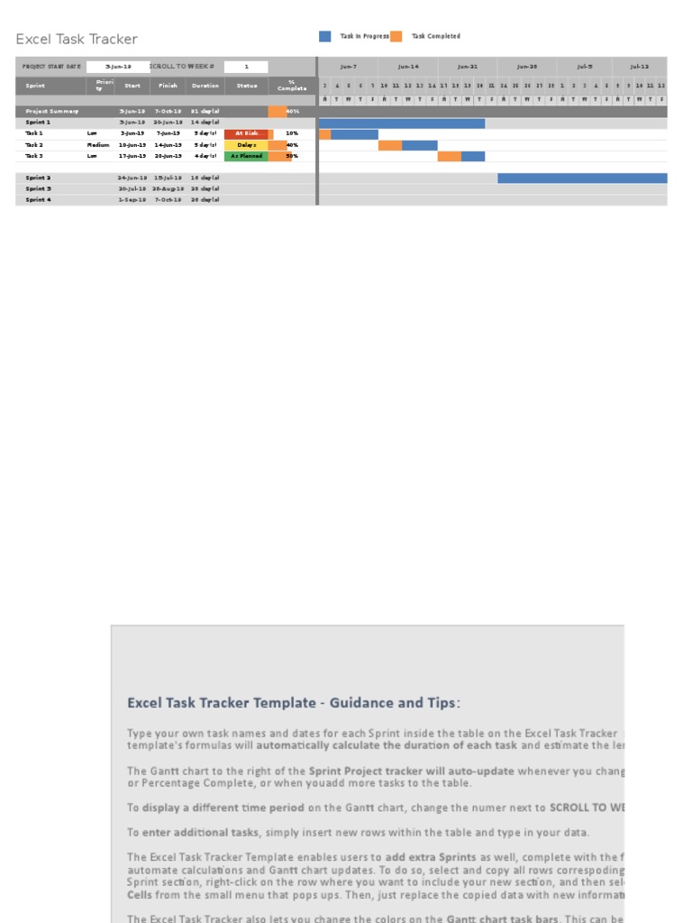 Excel Task Tracker Template | PDF | Microsoft Excel | Software
