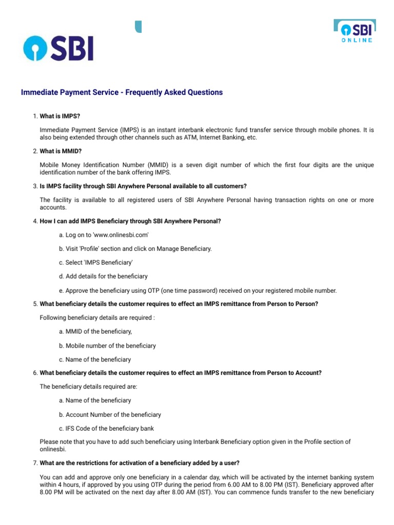 Imps PDF | PDF | Debits And Credits | Services (Economics)