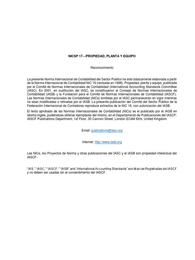 NICSP 17: Gestión de Activos Públicos | PDF | Depreciación | Beneficio ...