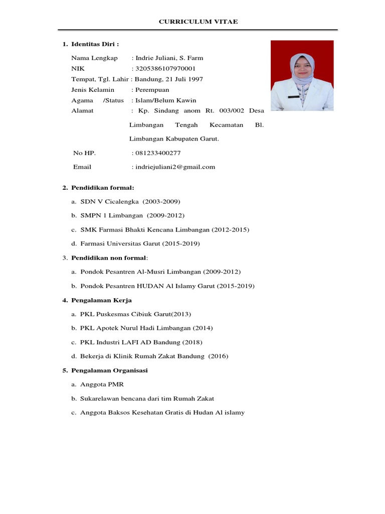 CV Indrie | PDF | Gaya Hidup