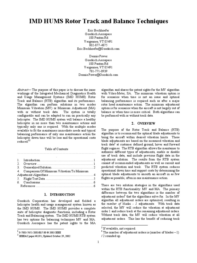 Rotor Track Balance | PDF | Discrete Fourier Transform | Mathematical ...