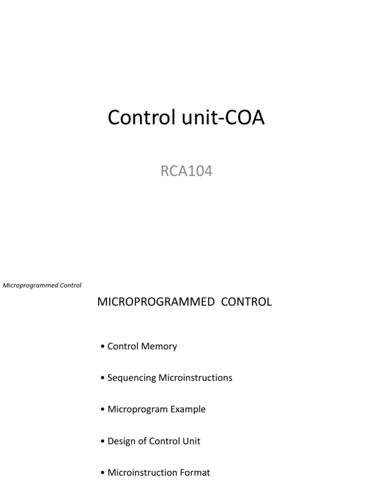 Control unit-COA | PDF | Central Processing Unit | Subroutine