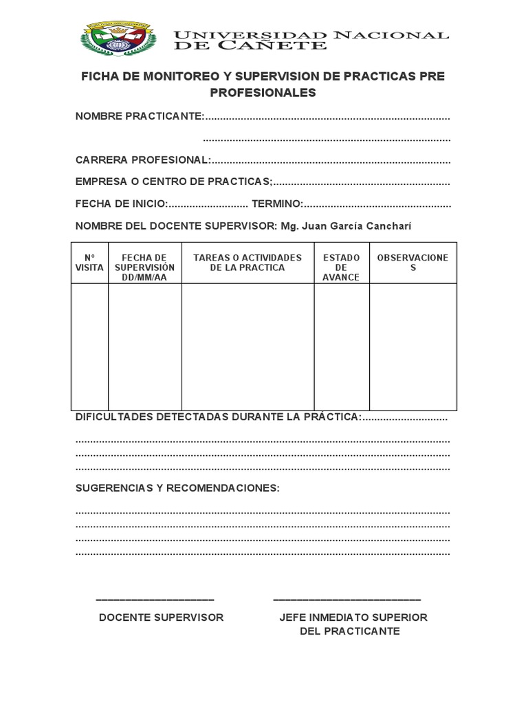 Ficha de Supervision | PDF
