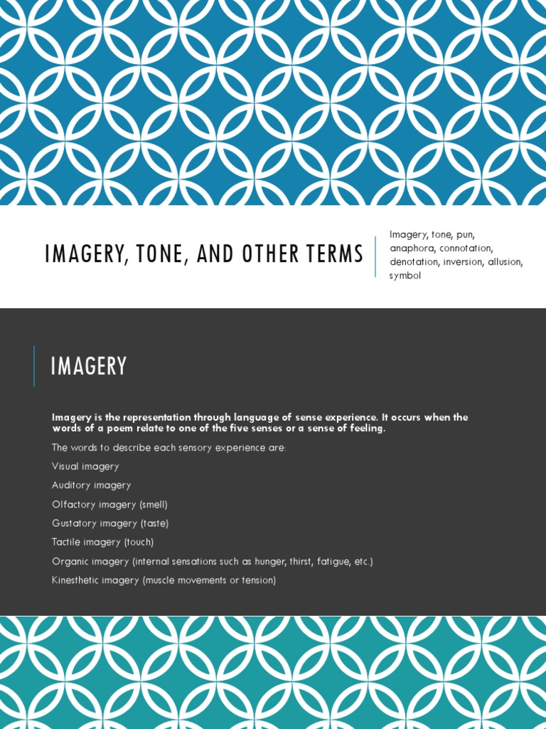 Imagery Tone and Misc | PDF | Senses | Poetry